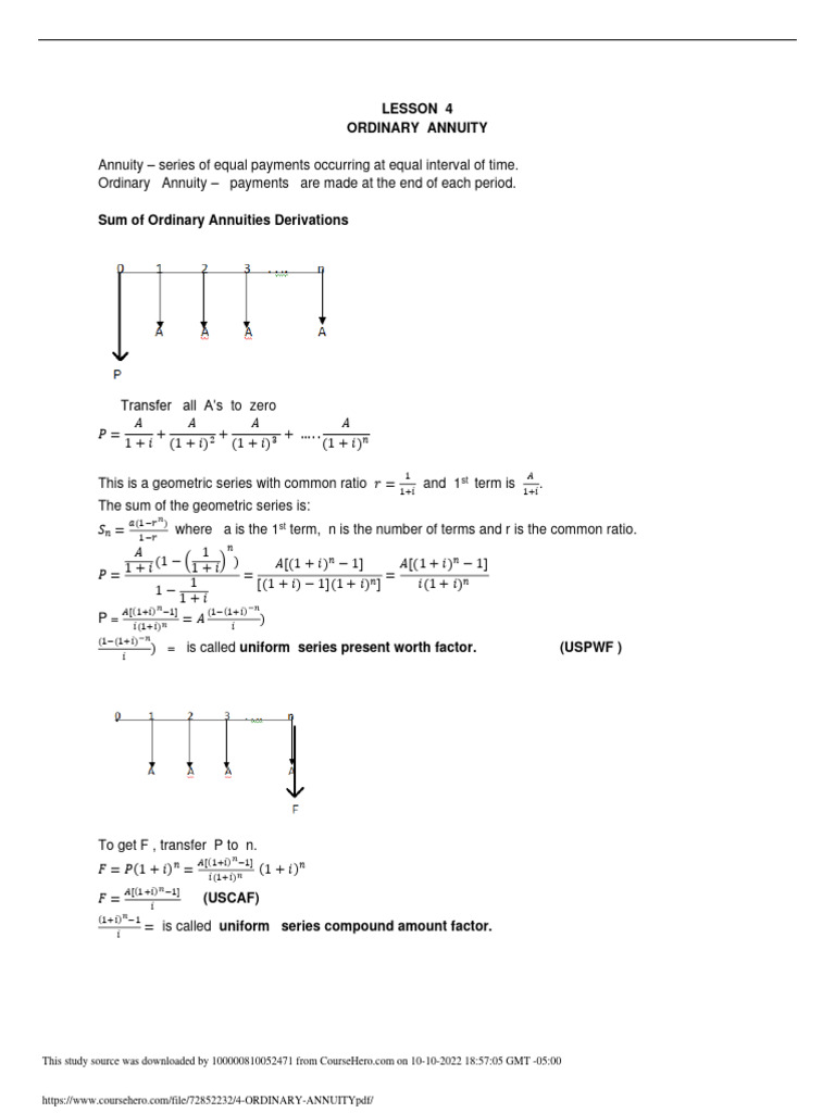 Ordinary Annuity PDF | PDF | Interest | Economies