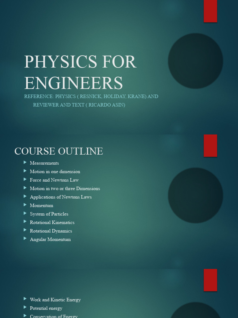 Physics For Engineers | PDF | International System Of Units | Physics