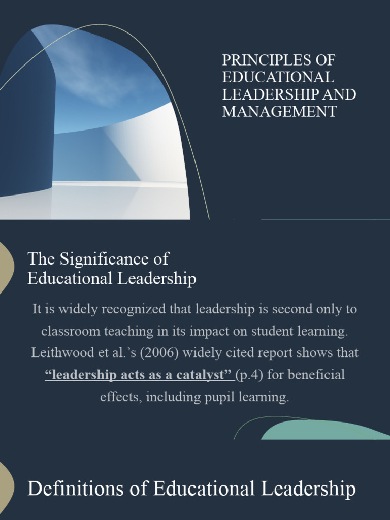 Principles of Educational Leadership | PDF | Leadership ...