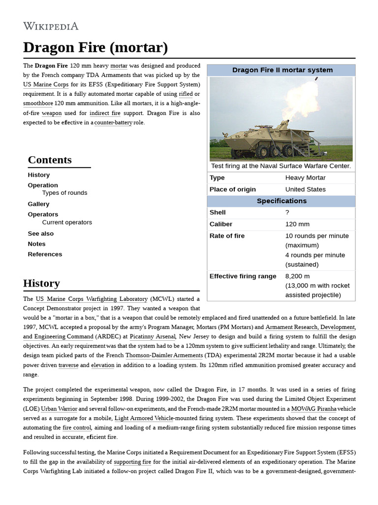 Dragon Fire (Mortar) | PDF | Projectiles | Hazards