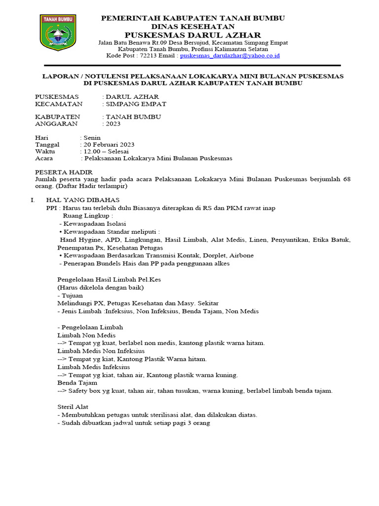 Notulen (Lokmin Bulanan) 2023 | PDF