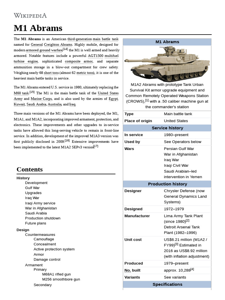 M1 Abrams | PDF | Tanks | Military Vehicles