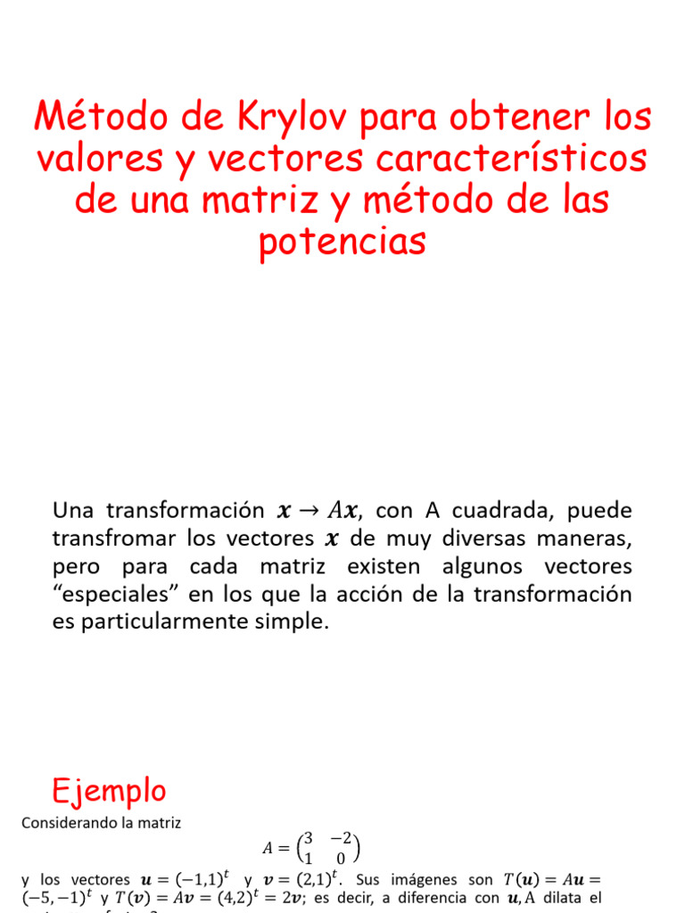 Método de Krylov | PDF | Ecuaciones | Matriz (Matemáticas)