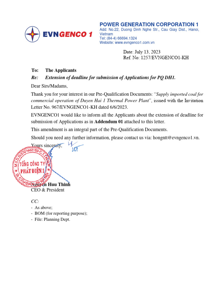 Extension of Deadline For Submission of Applications - PQ DH1 | PDF | Association Football ...