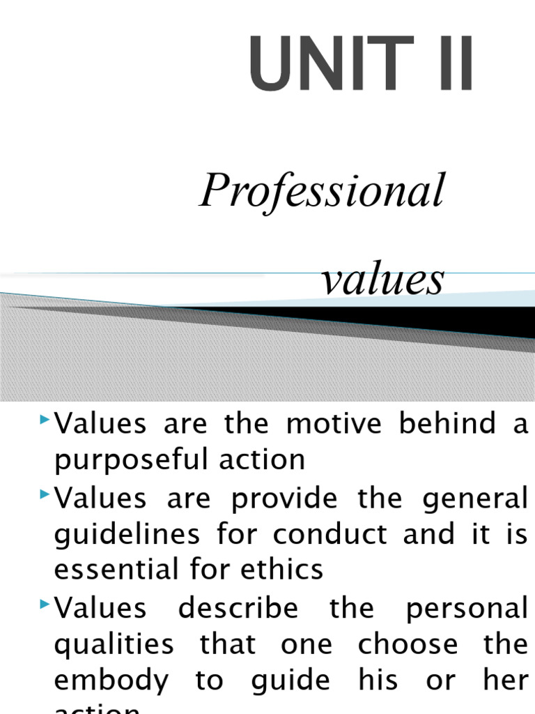 UNIT II Professional Value | PDF | Compassion | Nursing