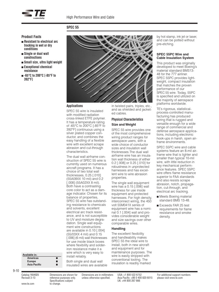 Spec 55: High Performance Wire and Cable | PDF | Insulator (Electricity ...