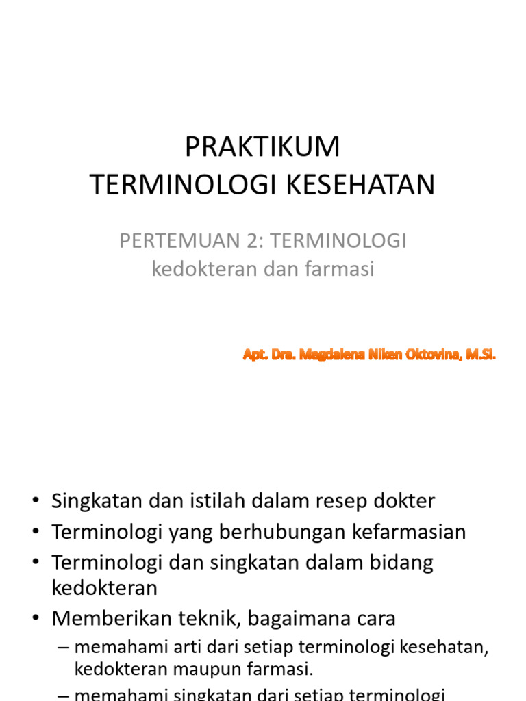 Ptm Prak 2_terminologi Kedokteran Dan Farmasi (4) | PDF