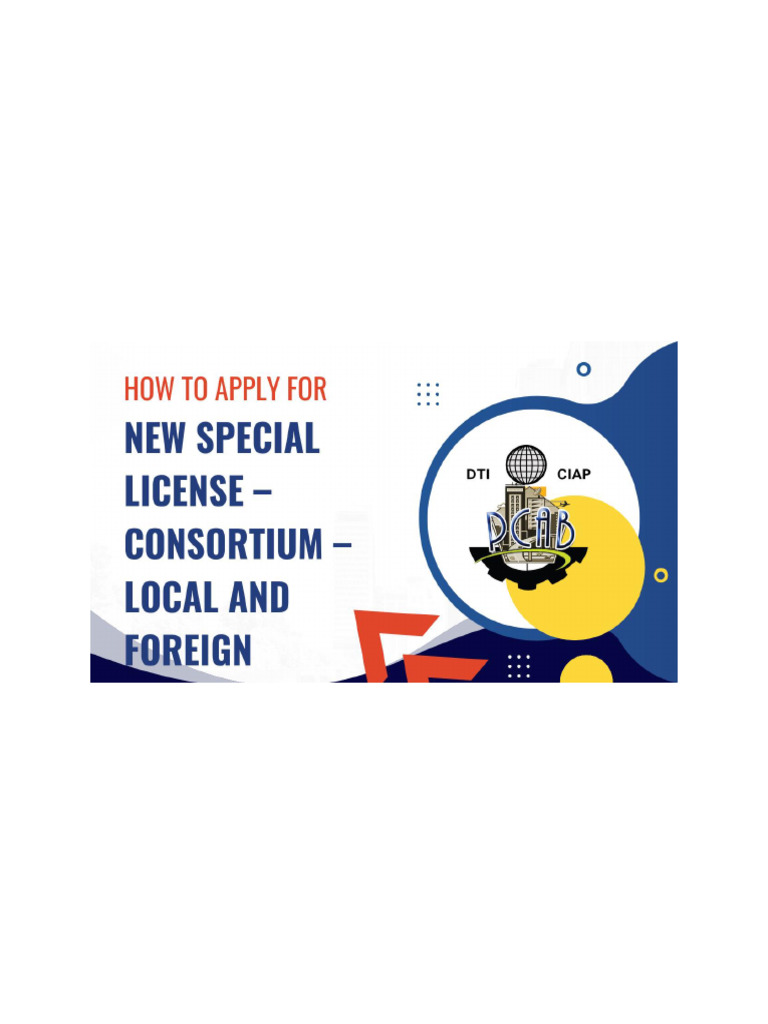 Special PCAB License for Consortiums | PDF | Joint Venture | Payments