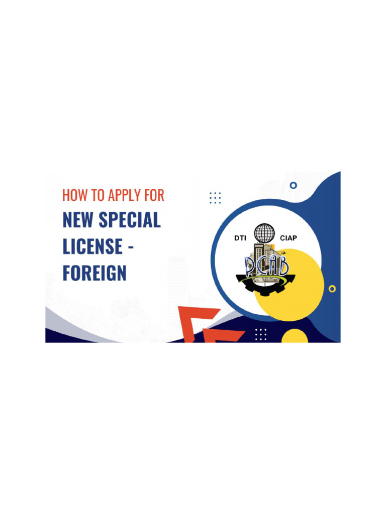 PCAB Special License Requirements for Foreign Contractors | PDF ...
