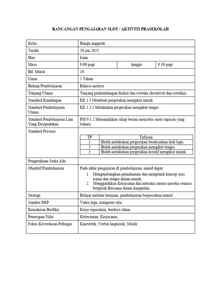 RPS BM Pedagogi | PDF