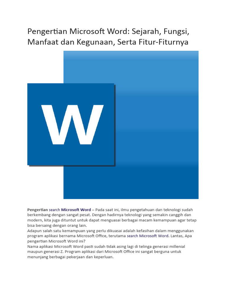 Pengertian Microsoft Word | PDF