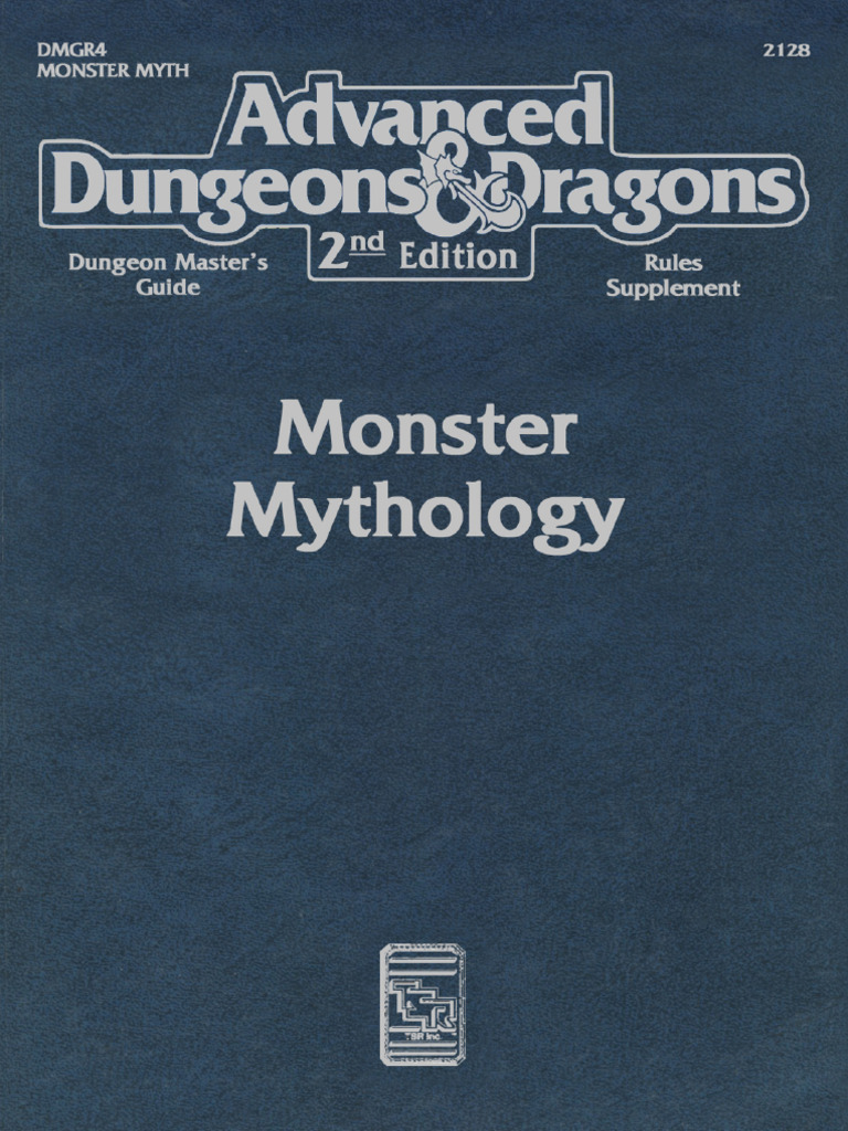 TSR Inc - AD&D 2nd Edition - DMGR4 - Monster Mythology | PDF