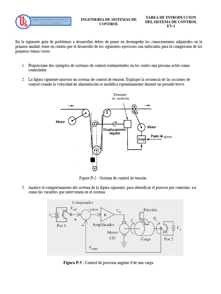 Sistemas de Control: Ejercicios Prácticos | PDF | Sistema de control | Ciencias fisicas