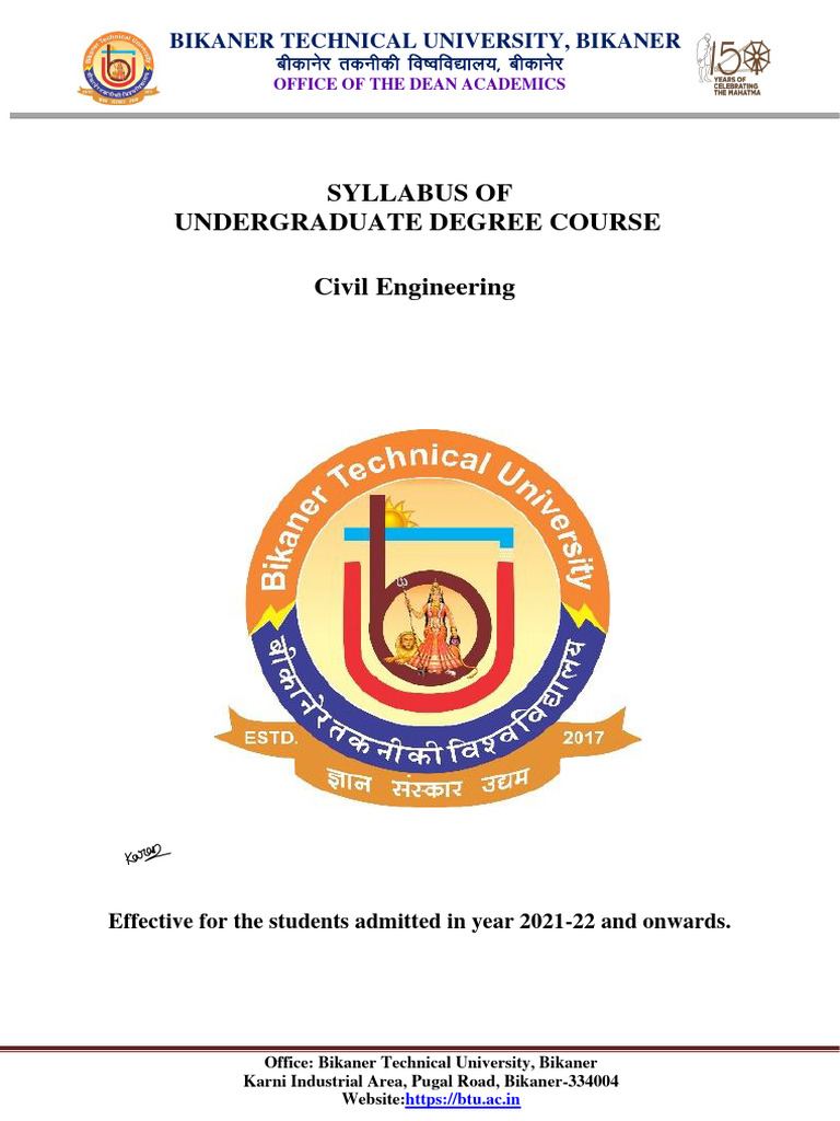 Syllabus Civil Engineering III - IV Sem 2022-23 Ownwards New | PDF | Fluid Dynamics | Force