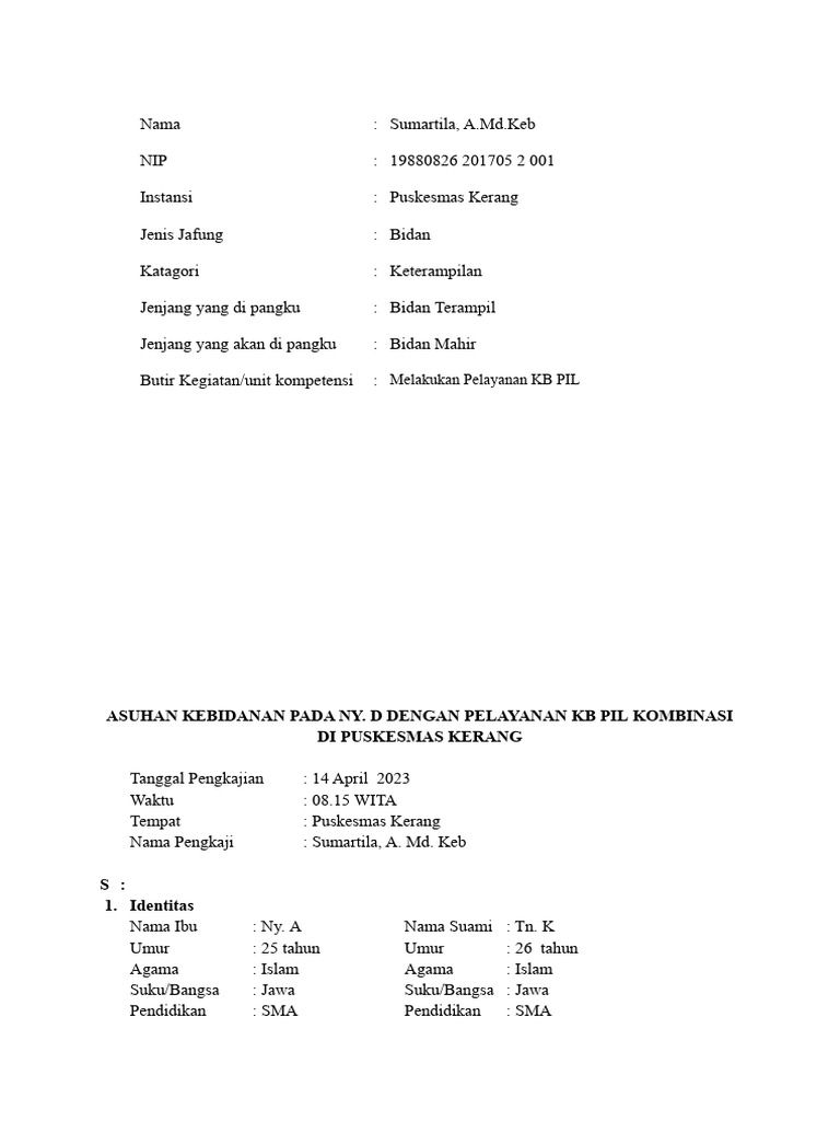 Soap KB Pil 3 | PDF | Kesehatan Holistik | Sains & Matematika