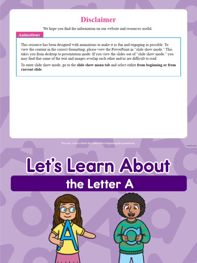 Lets Learn About The Letter Aa Presentation Powerpoint Amp Google ...