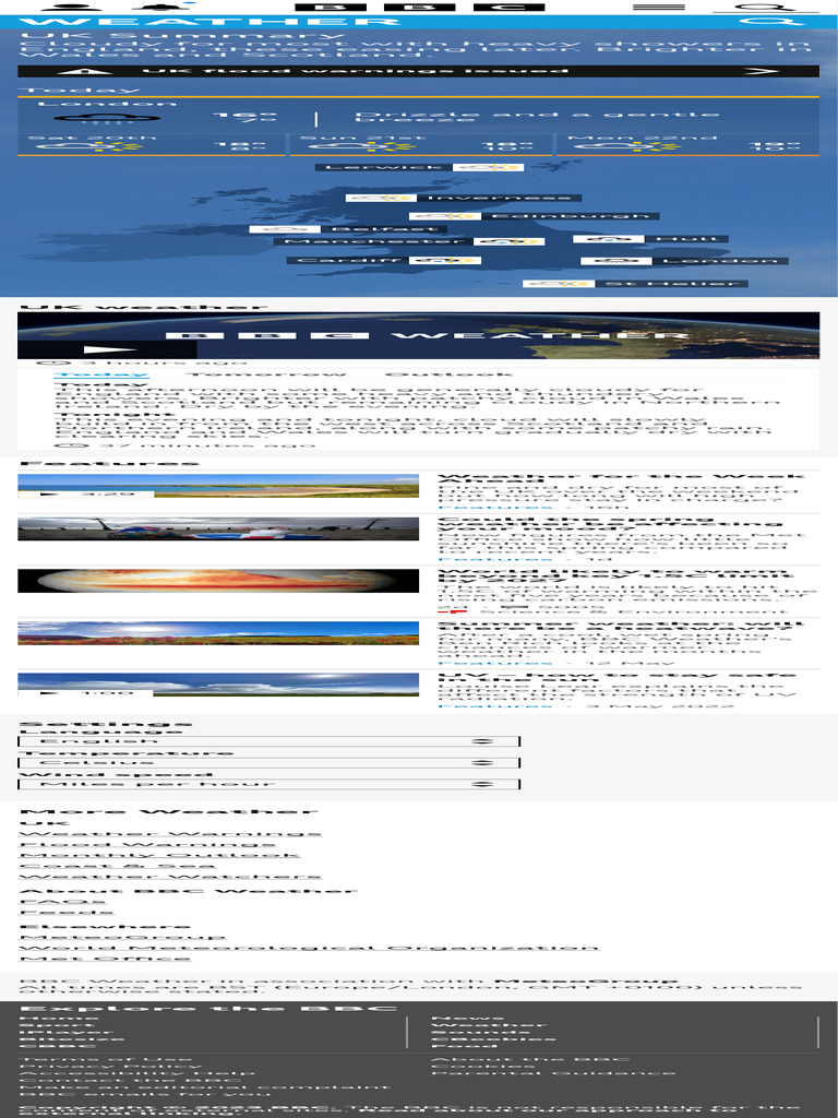 BBC Weather - Home | PDF | Weather | Bbc