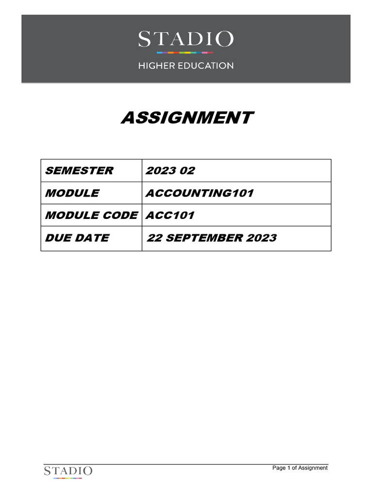 Accounting Assignment Submission Guide | PDF | Value Added Tax | Money