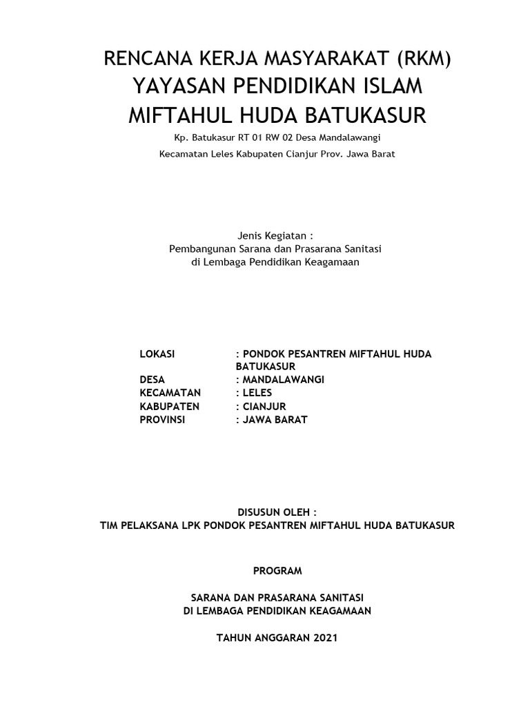 RKM PONPES Miftahul Huda | PDF
