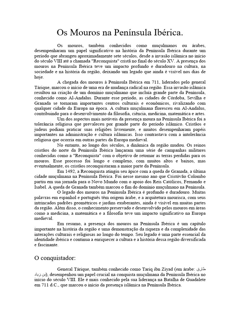 Os Mouros na Península Ibérica | PDF | Al Andalus | Idade Média