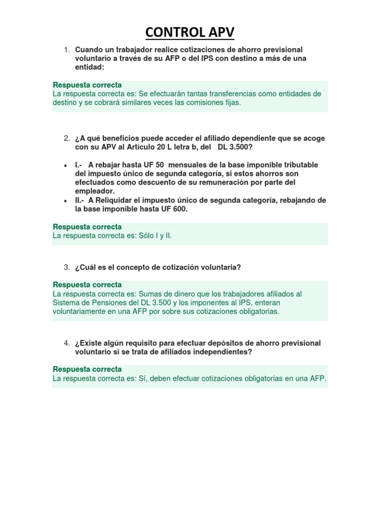 Resumen Control Apv | PDF | Pensión | Ahorro