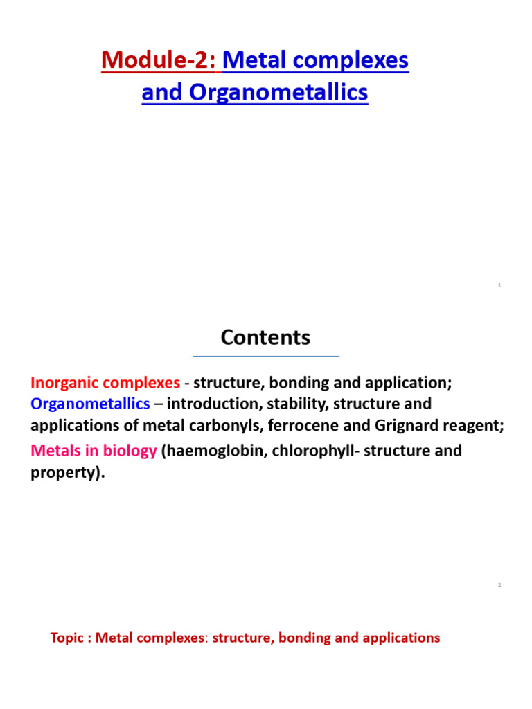 Module II | PDF | Coordination Complex | Ligand