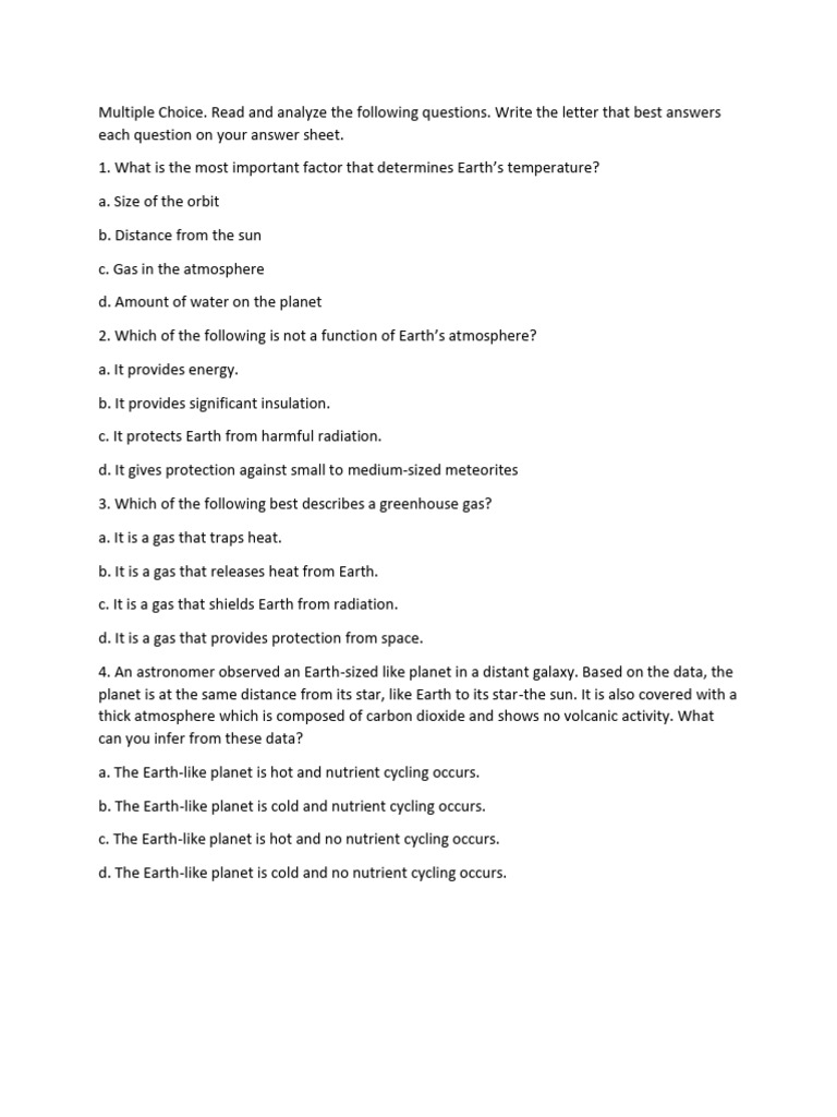 Earth's Atmosphere and Life Protection | PDF