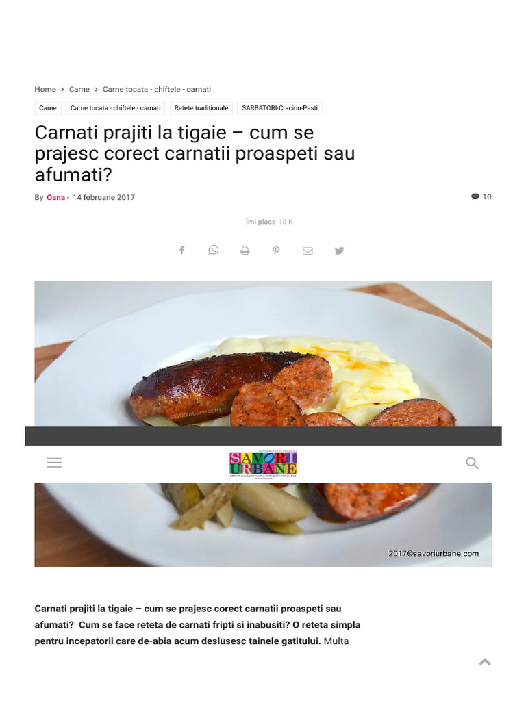 Carnati Prajiti La Tigaie - Cum Se Prajesc Corect Carnatii Proas | PDF