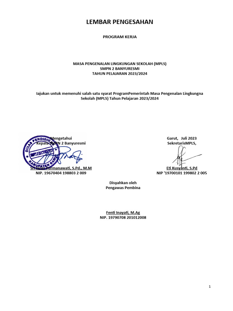 Program Kerja Pls 2023 Pdf