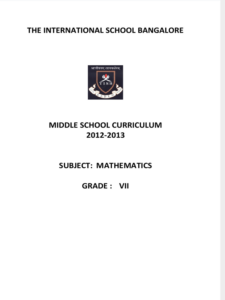 Dokumen - Tips - Grade 7 Igcse Maths Syllabuspdf | PDF | Mathematics | Equations