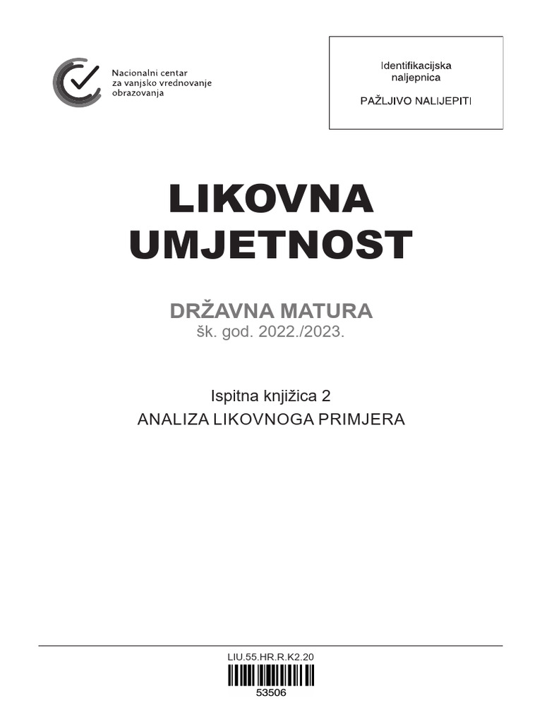 Likovna Umjetnost: Državna Matura | PDF