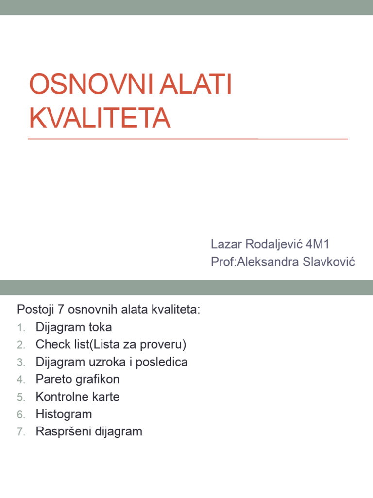 Osnovni Alati Kvaliteta | PDF