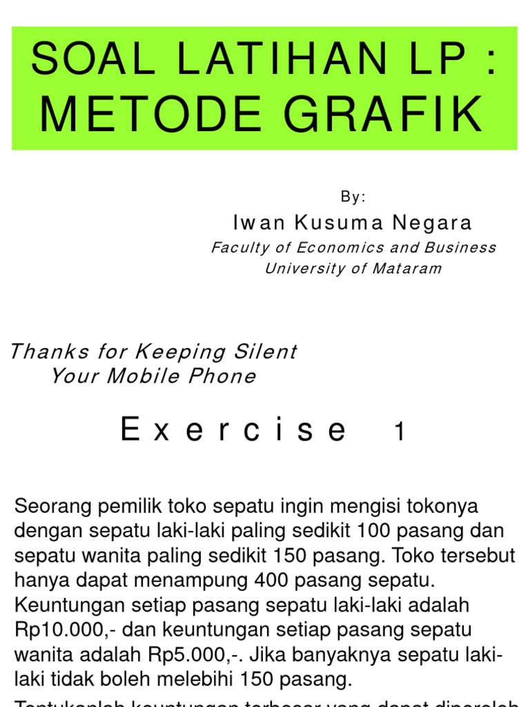 SOAL Latihan LP Metode GRAFIK | PDF