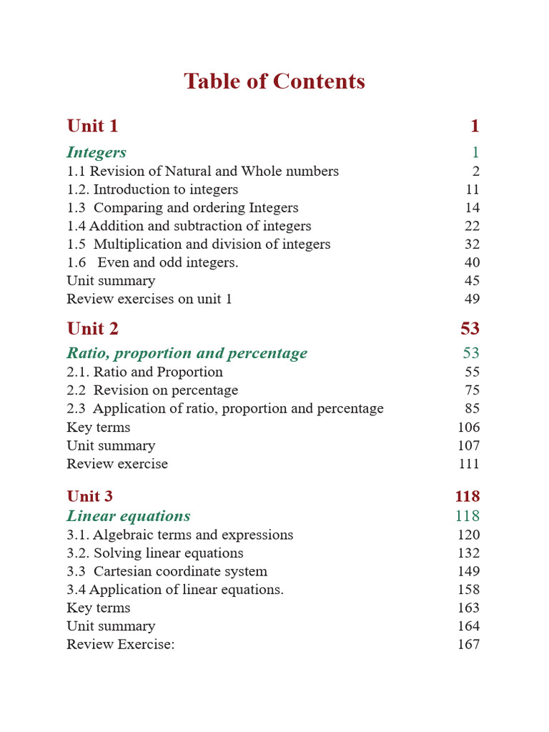 Grade 7 Mathematics: Integers Unit | PDF | Numbers | Natural Number