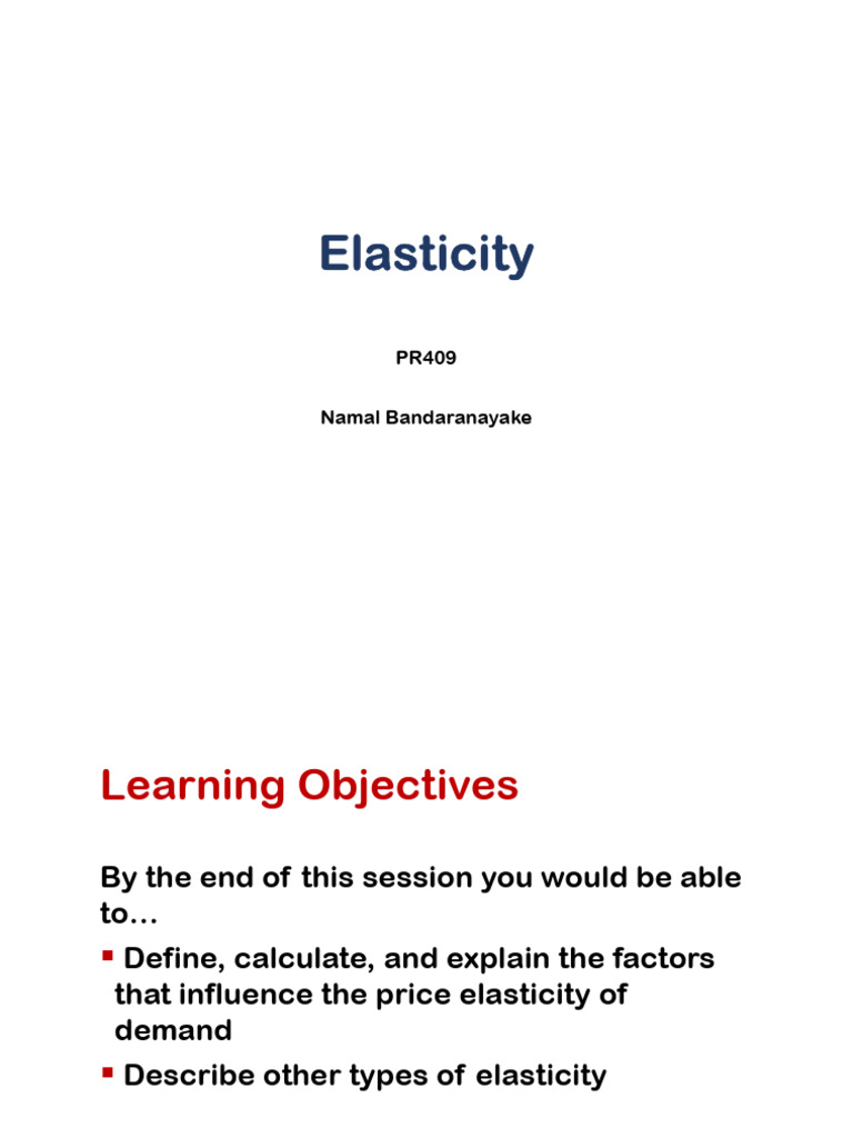 Elasticity | PDF