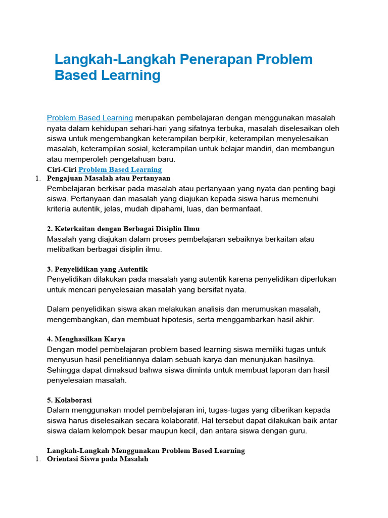 Problem Based Learning | PDF
