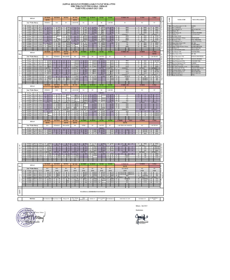 Fixx Jadwal KBM 2023-2024 | PDF
