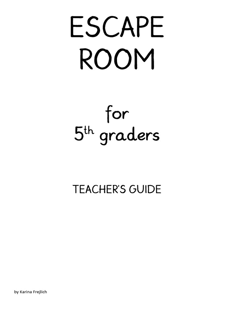 5th Grade Escape Room Teacher Guide | PDF