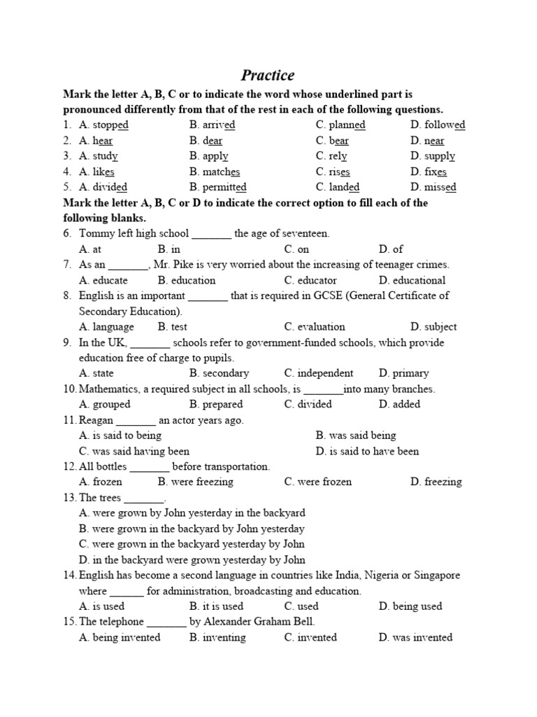 Practice W6 Pdf Educational Stages Schools