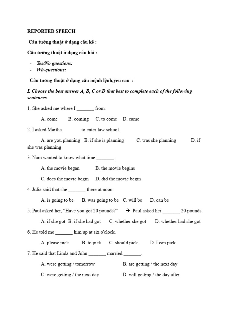 Reported Speech | PDF