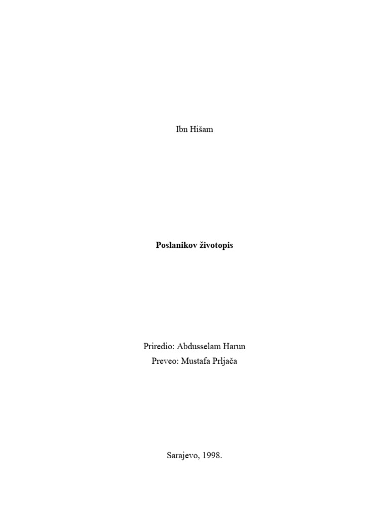 Poslanikov Zivotopis | PDF
