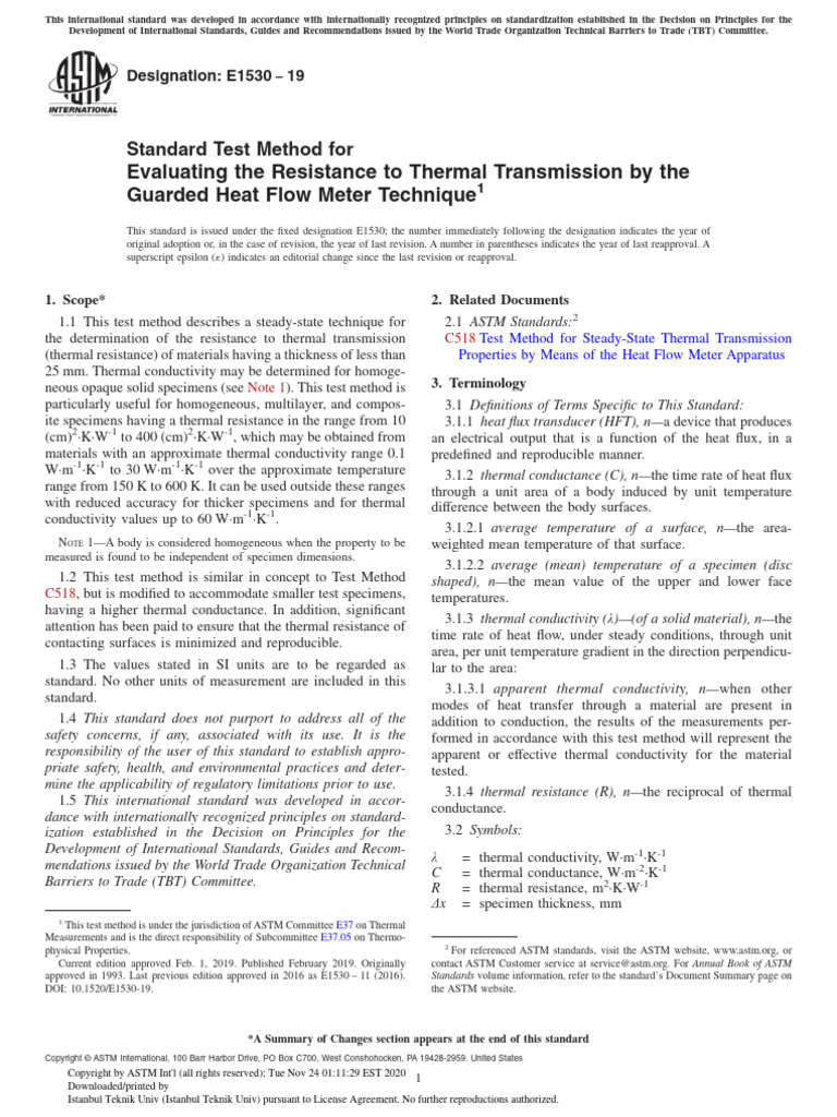 Astm e 1530-19 | PDF | Thermometer | Heat Transfer