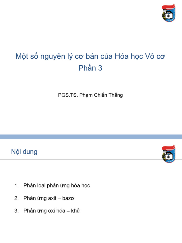 3. Phản ứng axit-bazơ & ox-kh | PDF