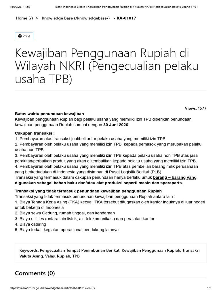 Bank Indonesia Bicara - Kewajiban Penggunaan Rupiah Di Wilayah NKRI (Pengecualian Pelaku Usaha ...