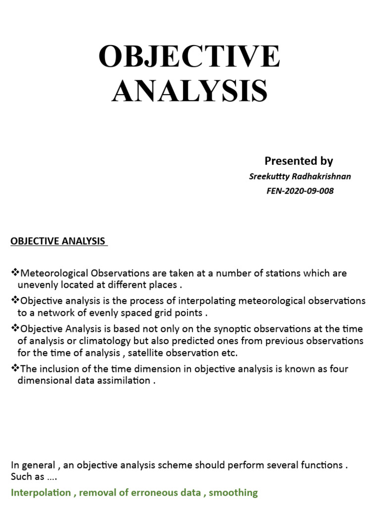 Objective Analysis 2204.seminar | PDF | Interpolation | Least Squares