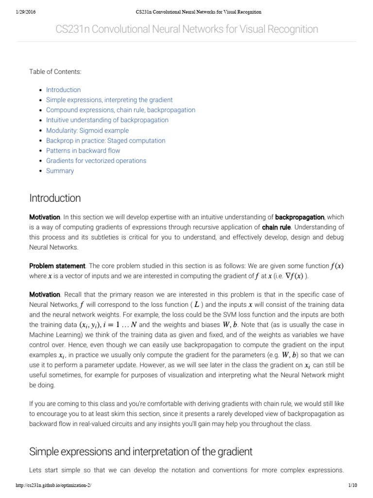 CS231n Convolutional Neural Networks For Visual Recognition 4 | PDF | Teaching Methods ...
