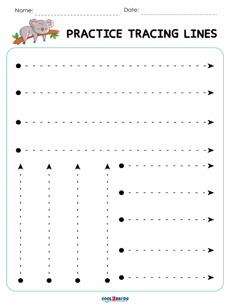Tracing Straight Lines Worksheets For Preschool | PDF