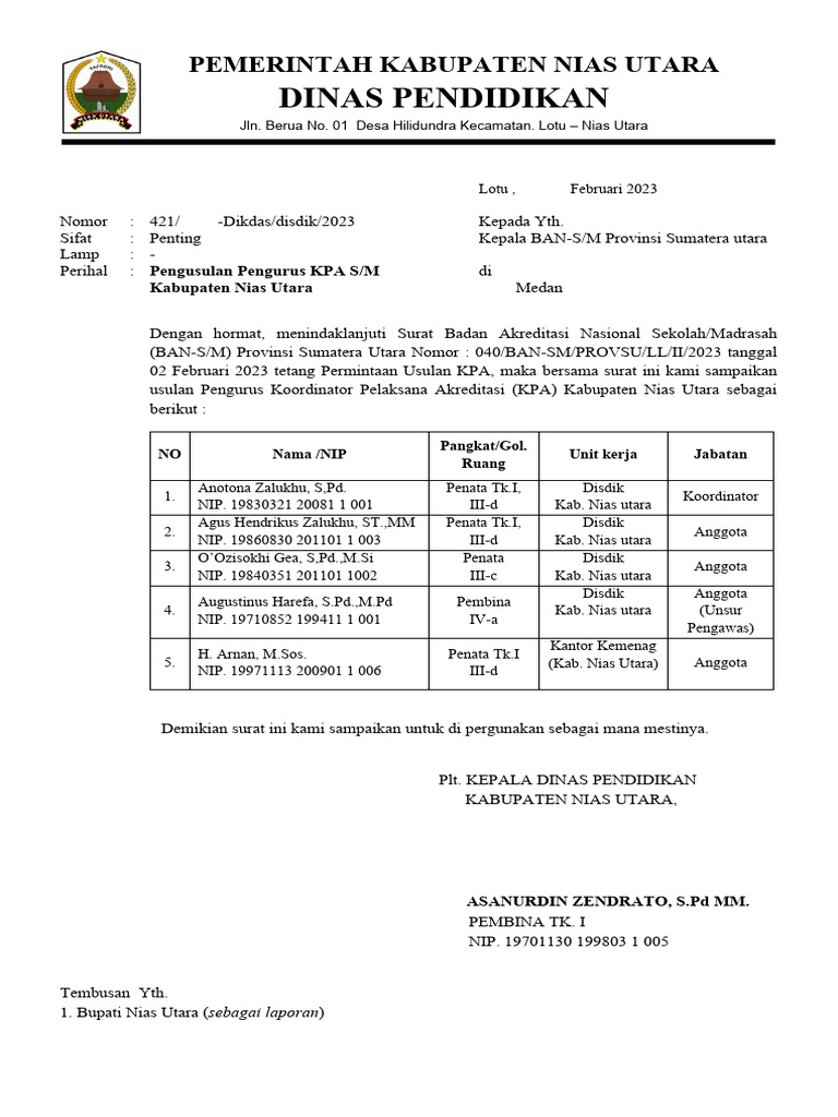 Usulan Kpa Akreditasi | PDF