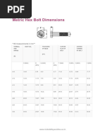 Metric Bolt Size and Specification Guide | PDF | Screw | Steel