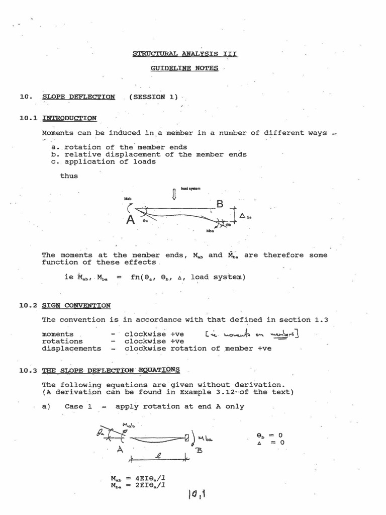 CH 10 To 12 Slope Deflection | PDF | Equations | Numerical Analysis